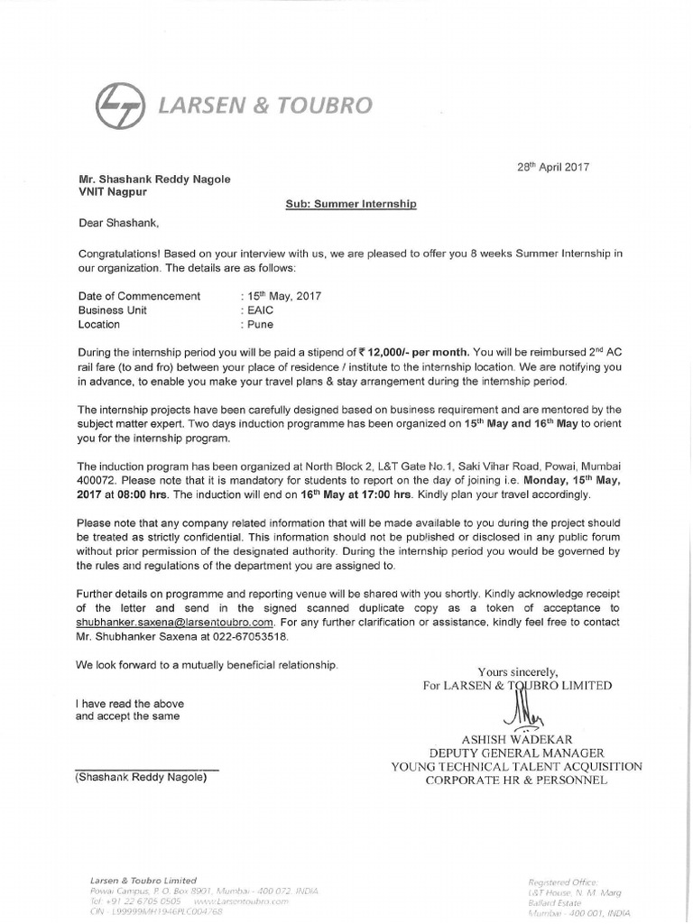 Toaz - Info Lampt Offer Letter PR | PDF