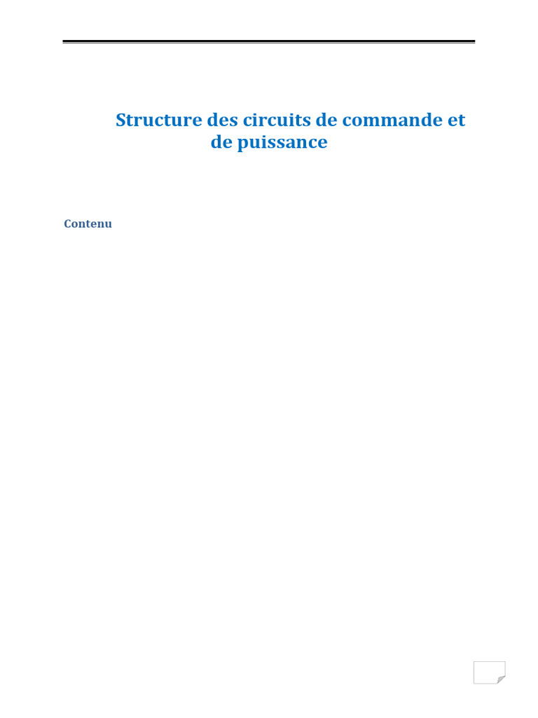 Chapitre 2 Structure Des Circuits de Commande Et de Puissance | PDF