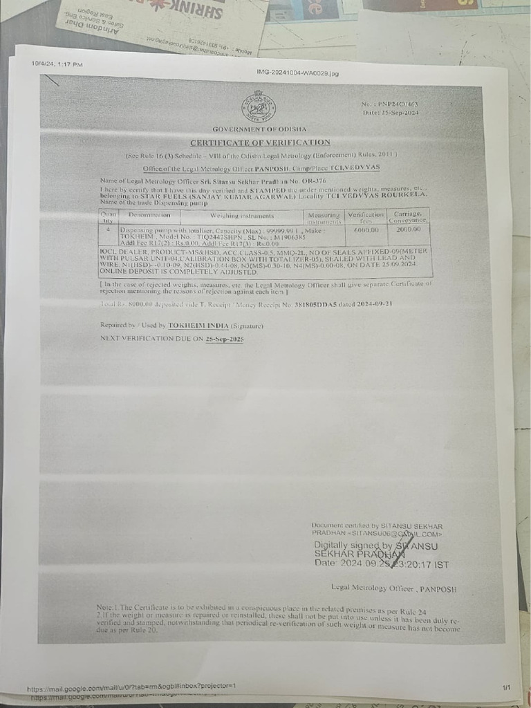 Calibration Certificate | PDF