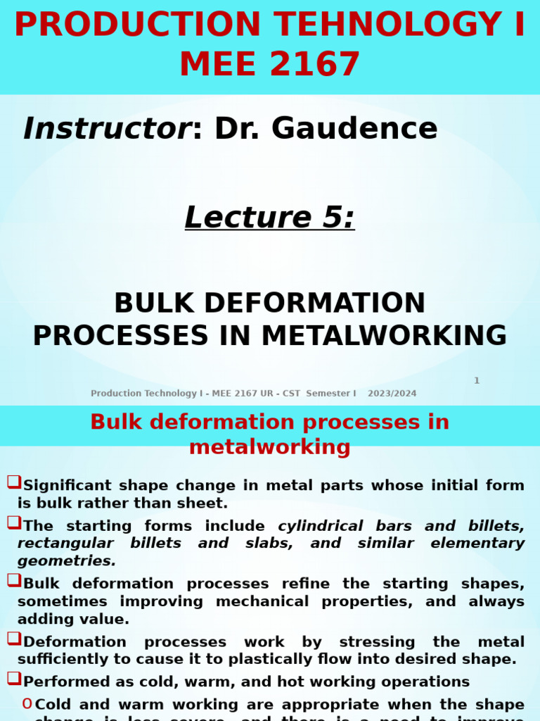 MEE 2167- Lecture 5 | PDF