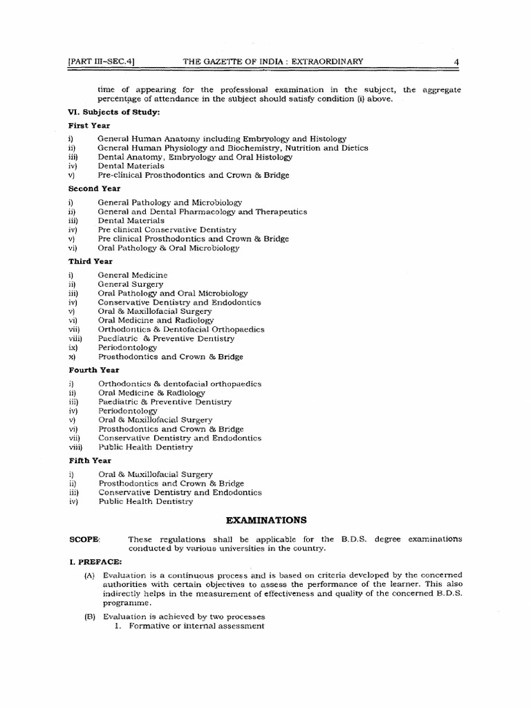 BDS 1st Year Syllabus | PDF