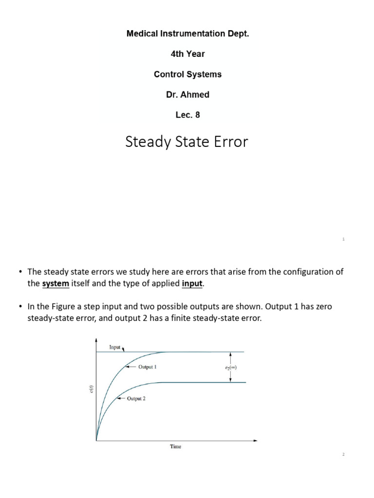 Control Lec8 Steady State Error | PDF