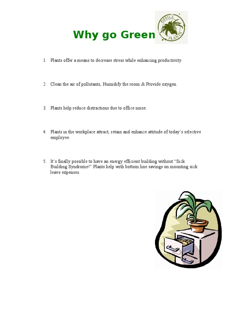 Benefits of Plants in the Workplace | PDF