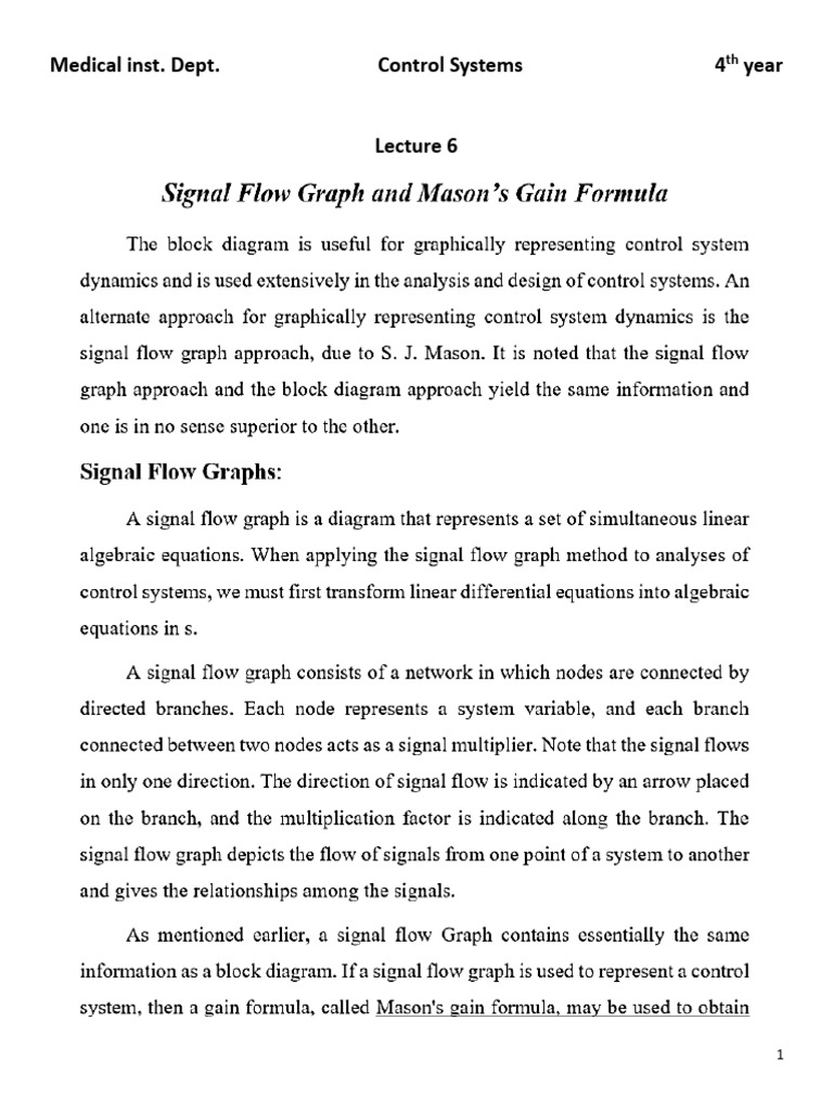 Control - Lec - 6 - Signal Flow Graph | PDF