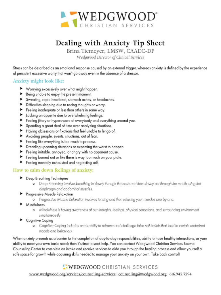 Anxiety Tip Sheet | PDF