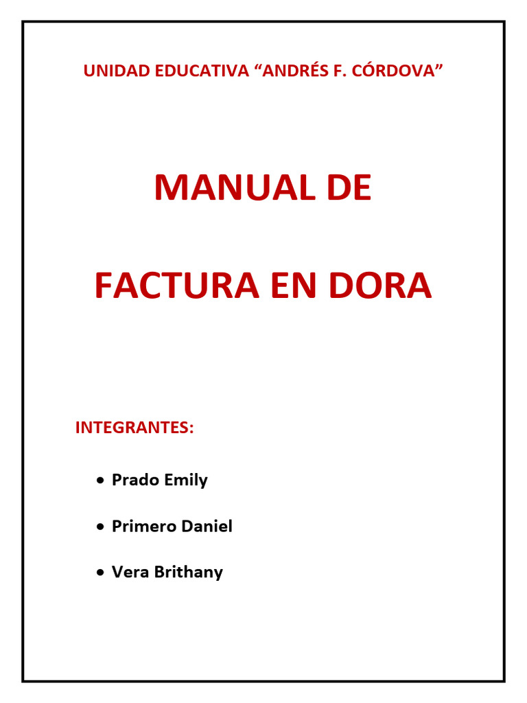 MANUAL DE FACTURA EN DORA | PDF
