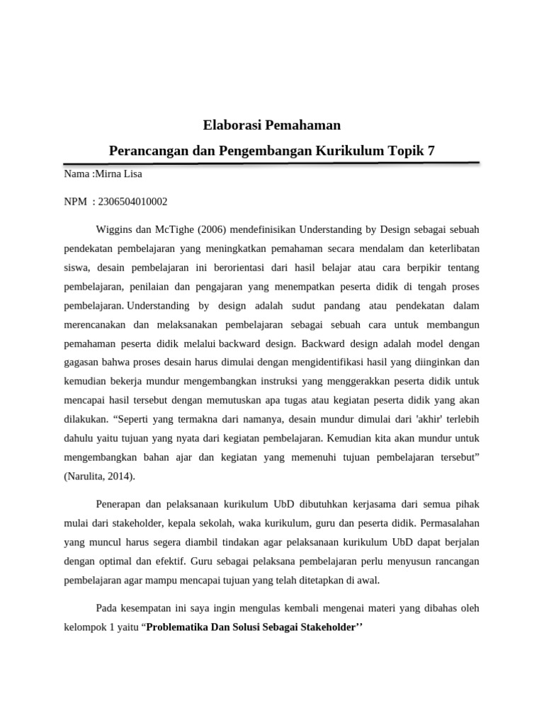 PPK - Elaborasi Pemahaman - Topik 7 | PDF