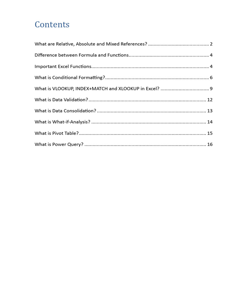 Reference Notes - Advanced Excel | PDF
