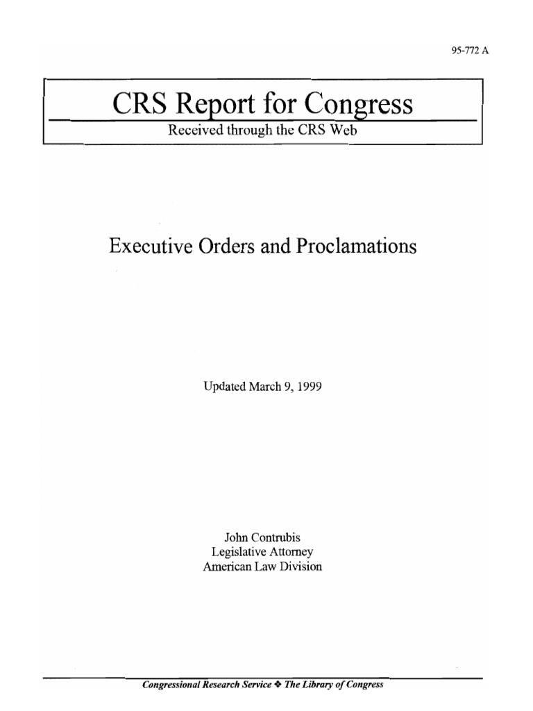 Crs Exec Orders Procs | PDF