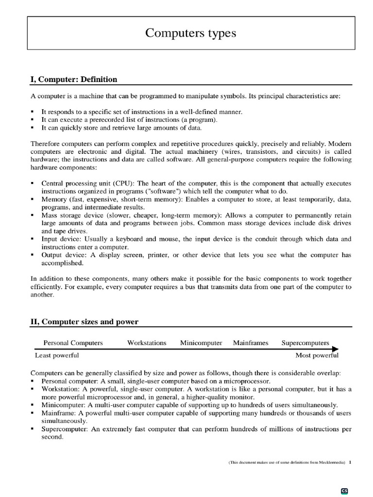 Computers Types | PDF