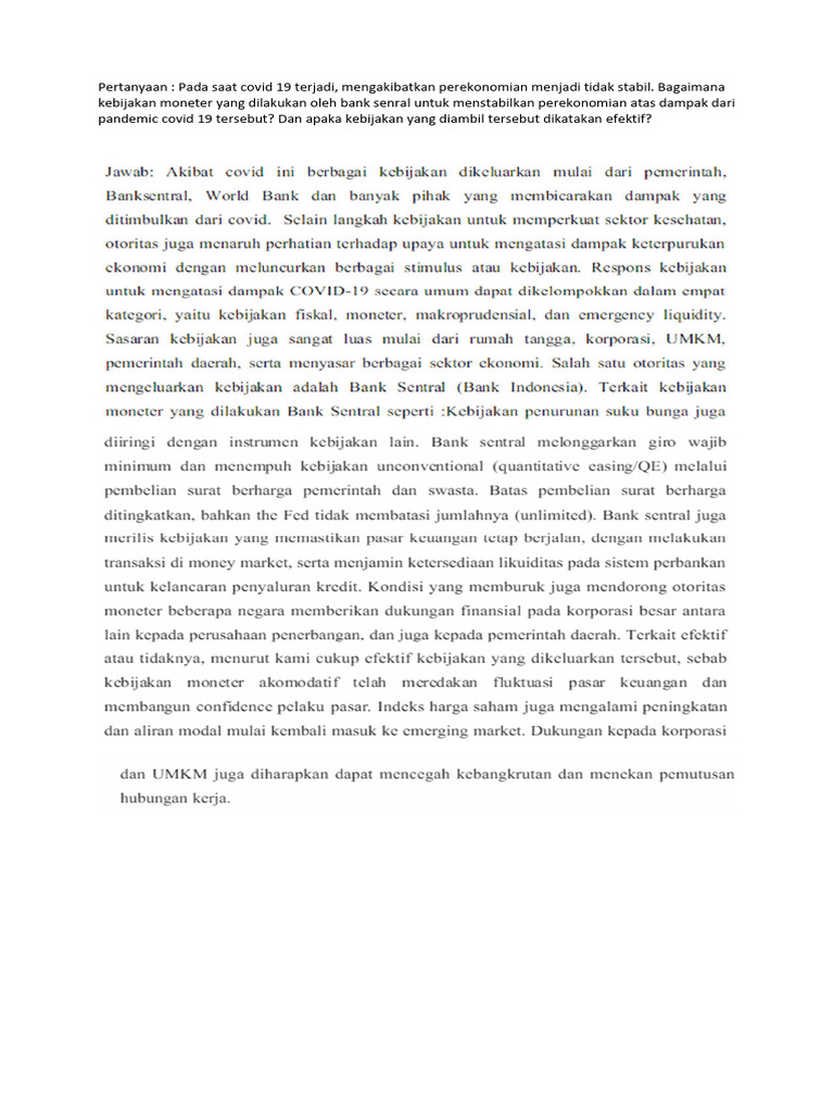 Pertanyaan Eko Moneter | PDF