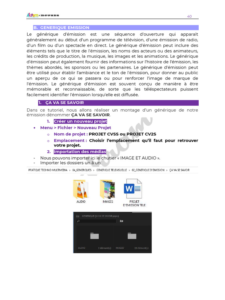 PR - Generique Televisuelle - Intro Cvss | PDF