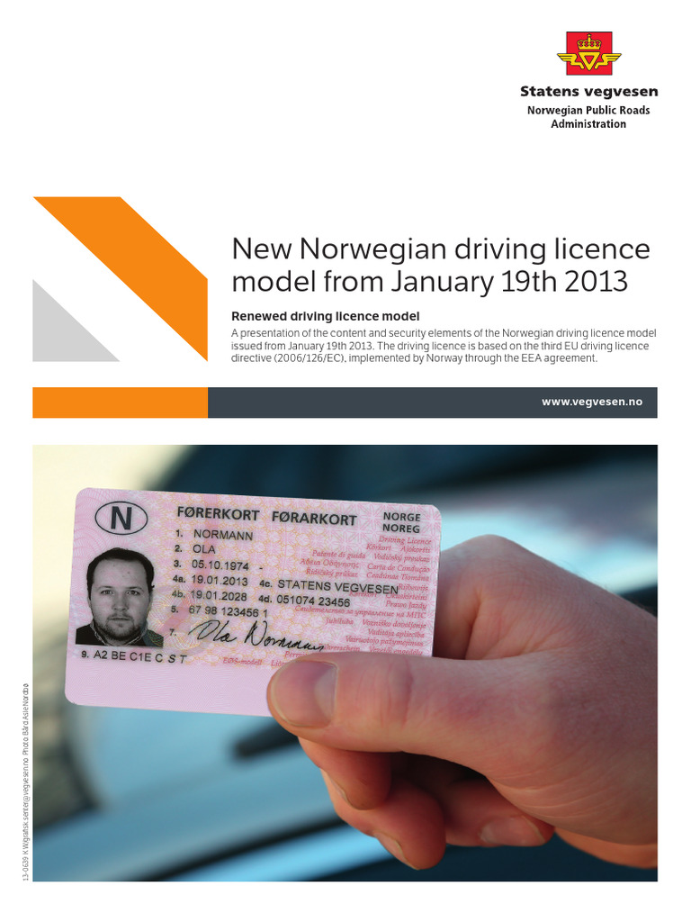 New Norwegian Driving Licence Model 2013 | PDF | Driver's License ...