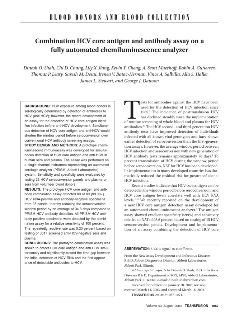 Shah - HCV Antigen | PDF