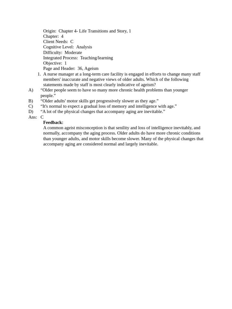 Chapter 4- Life Transitions and Story | PDF