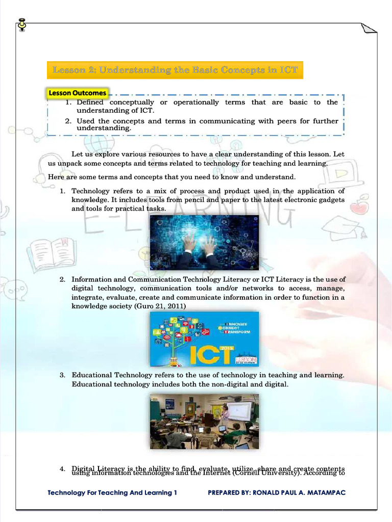 PDF Technology For Teaching and Learning 1 Lesson 2 and 3 Compress | PDF