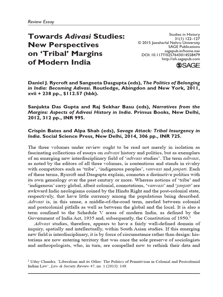 Towards An Adivasi Studies New Perspecti | PDF