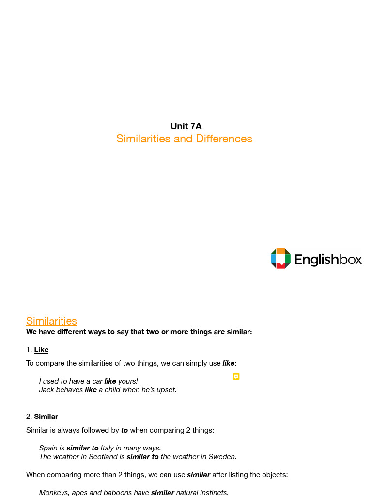 Similarities and Differences PDF | PDF