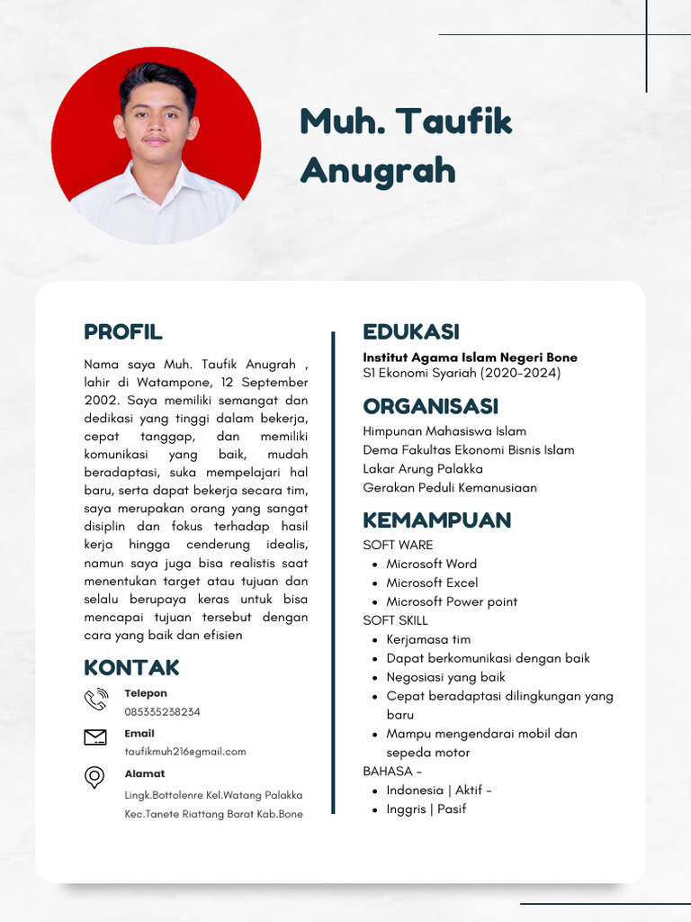 CV Muh. Taufik Anugrah | PDF