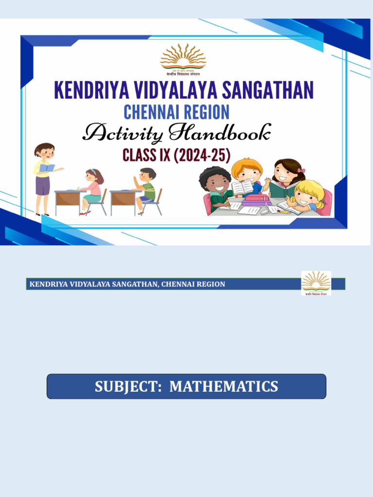 Class IX Maths Activity Handbook 2024-25 | PDF