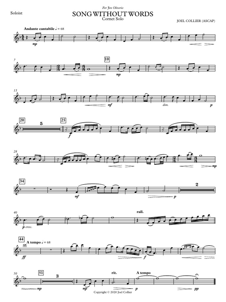 SONG WITHOUT WORDS - Soloist | PDF | Musical Forms | Elements Of Music