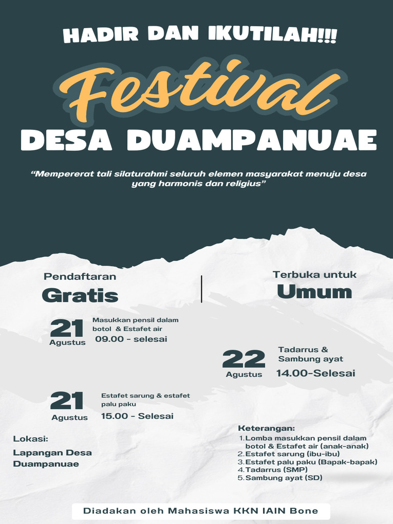 Pamflate Festival Desa | PDF