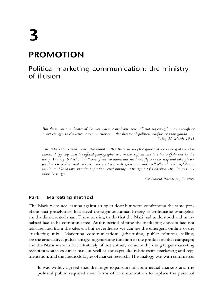 Nicolas O'Shaughnessy "Marketing The Third Reich" Chapter III | PDF