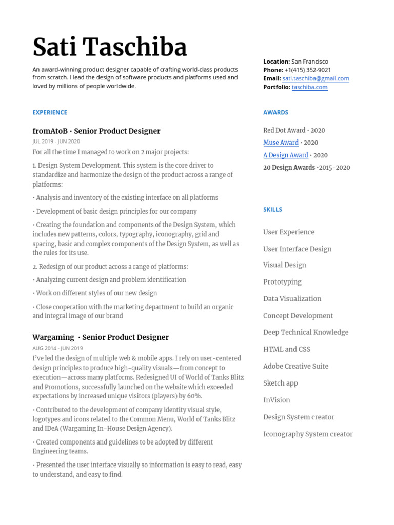 Resume Sati Taddchiba 2020 | PDF