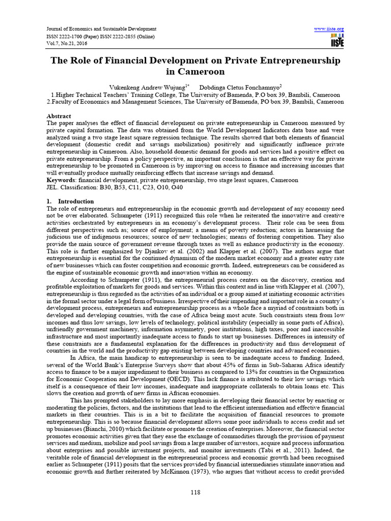 The Role of Financial Development on Pri | PDF