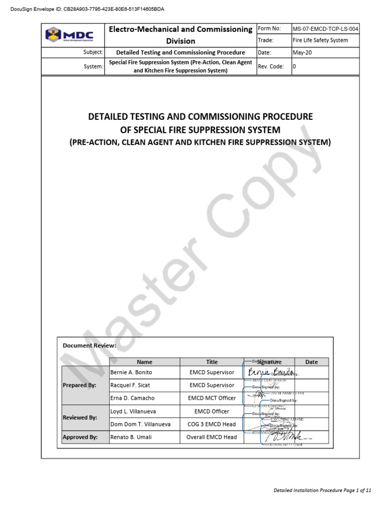 MS-07-EMCD-TCP-LS-004-rev.0 DETAILED T&C PROCEDURE OF SPECIAL FIRE ...