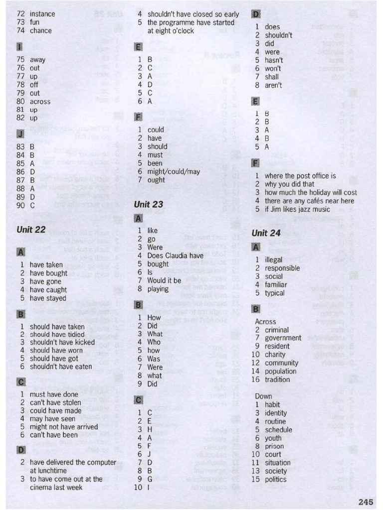 Grammar B1 U22 Modals 3 KEY | PDF