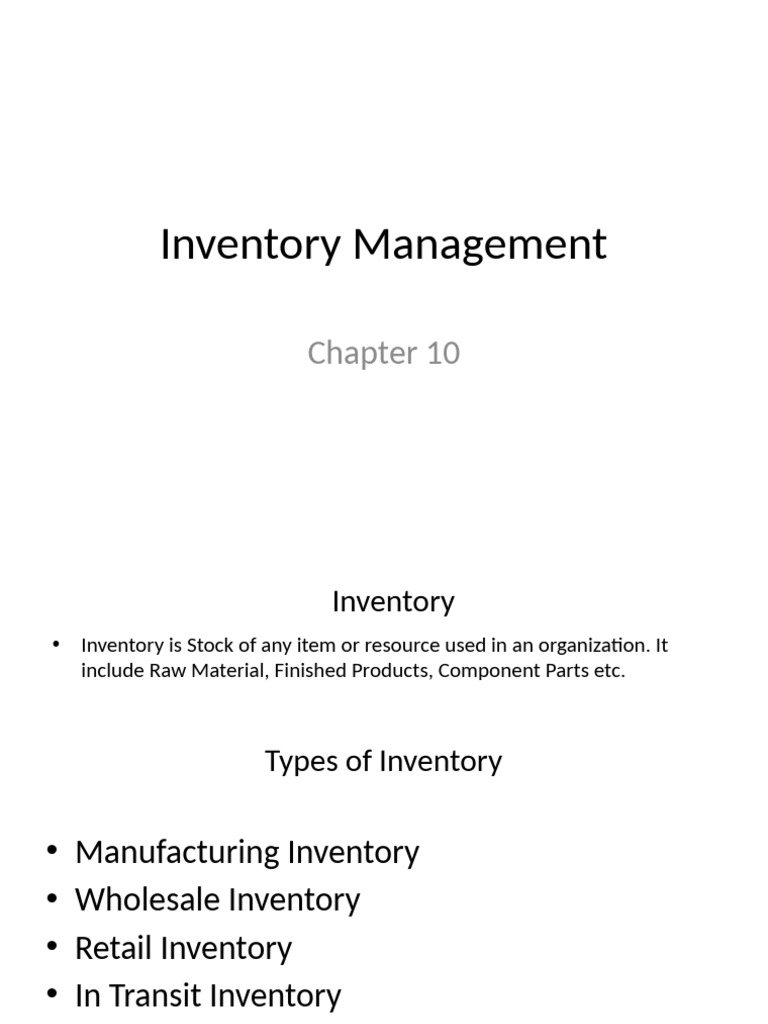 Inventory Management 1 | PDF