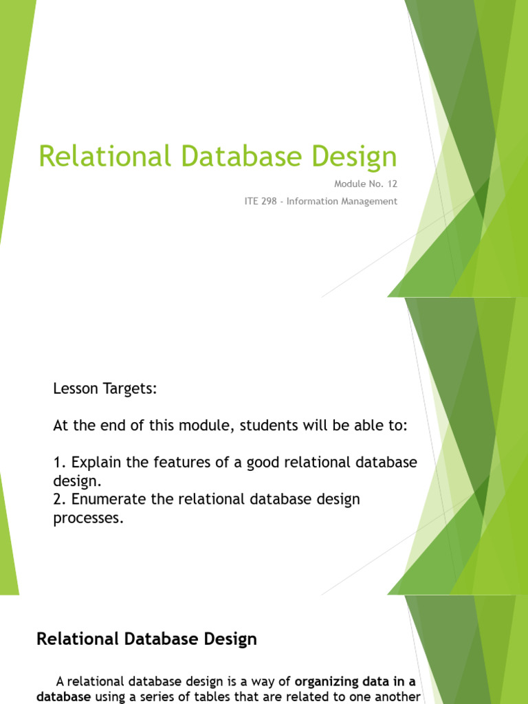 Relational Database Design Module12 Pdf