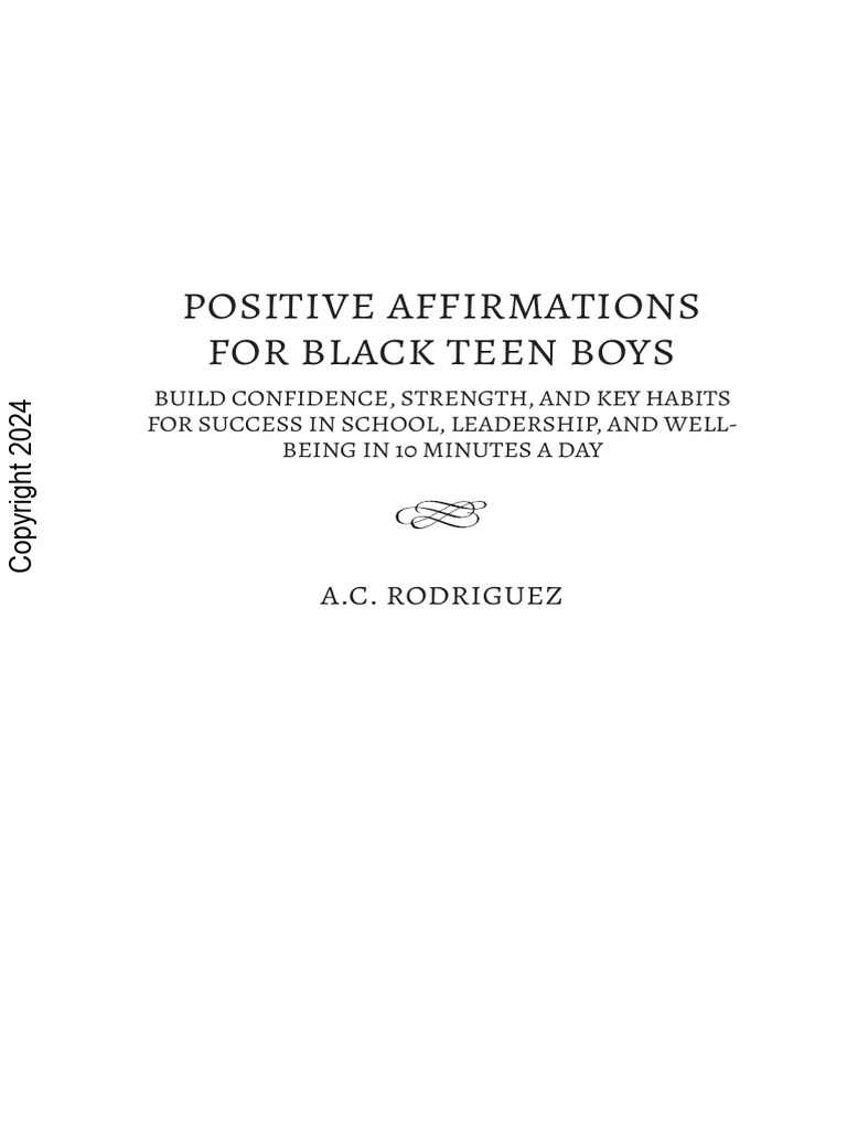 Positive Affirmations For Black Teen Boys Print (2) Antonio Rodriguez ...