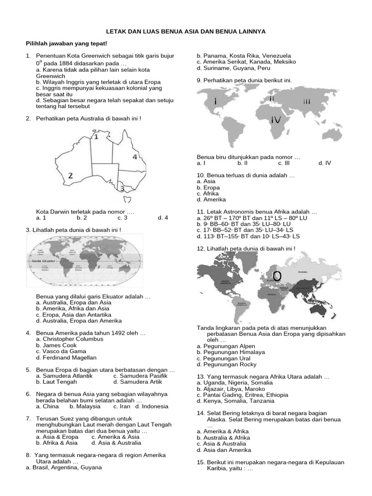 Letak Dan Luas Benua PG | PDF