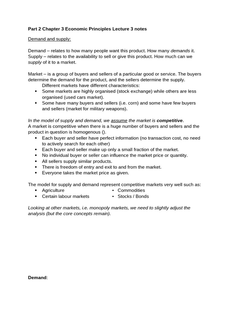 Part 2 Chapter 3 Economic Principles Lecture 3 Notes Pdf