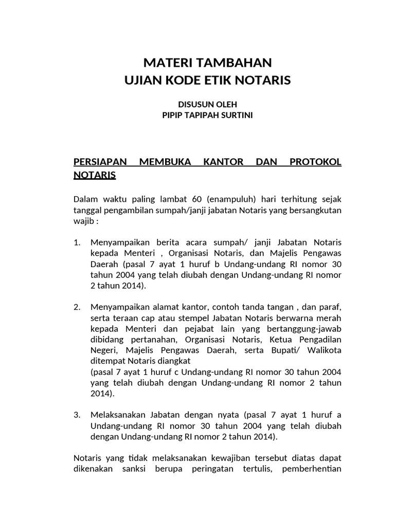 Protokol Notaris | PDF