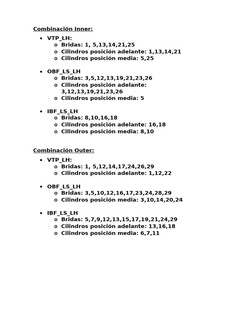 Combinación Utillajes | PDF