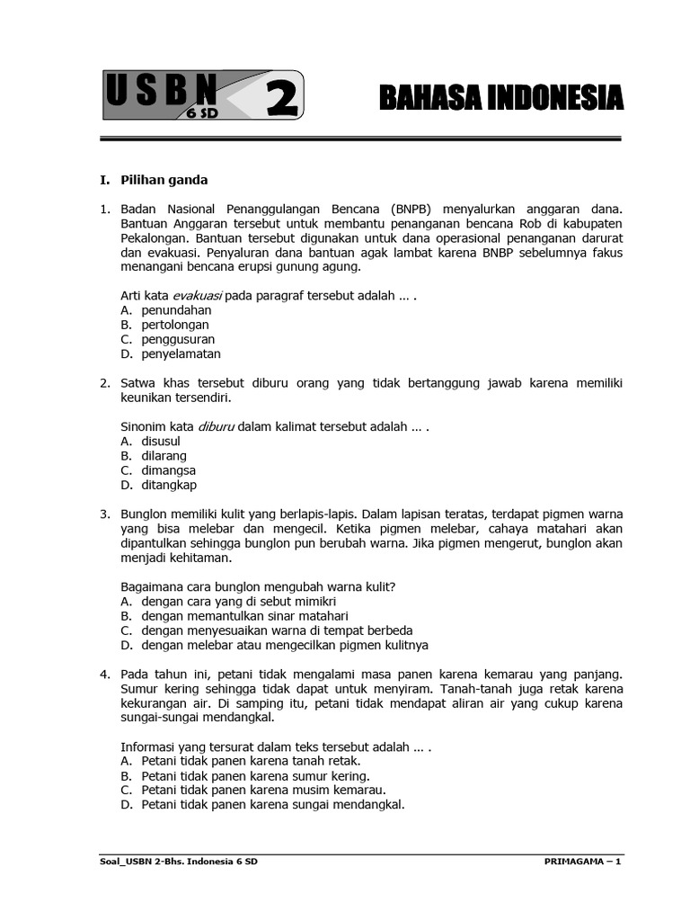 Simulasi USBN 2 | PDF