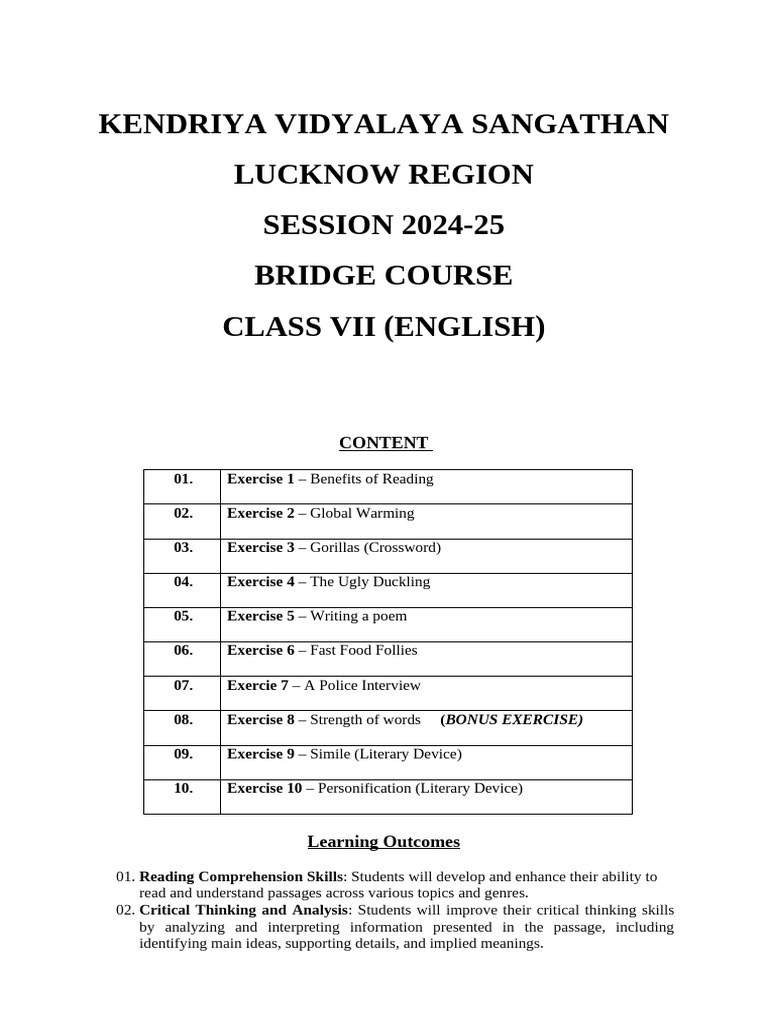 CLASS 7th BRIDGE COURSE ENGLISH (Modified) | PDF | Climate Change | Greenhouse Gas
