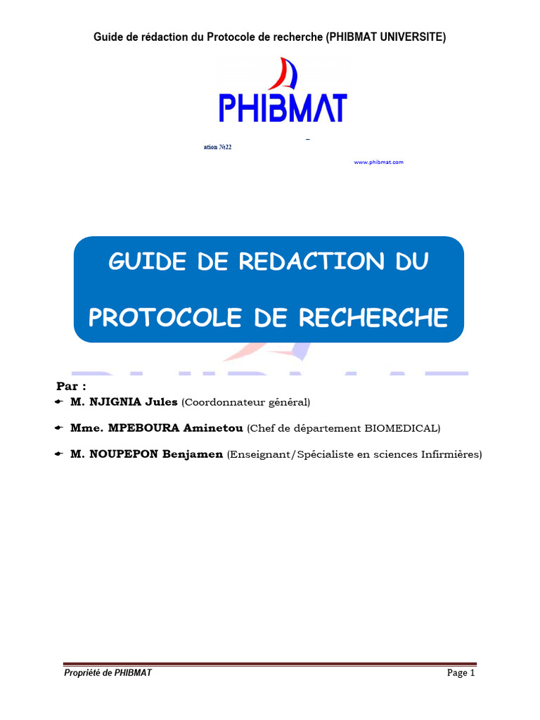 Guide de Rédaction Du Protocole de Recherche 2 | PDF