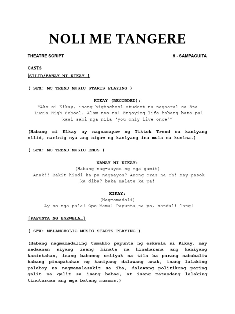 Fil Theatre Script | PDF