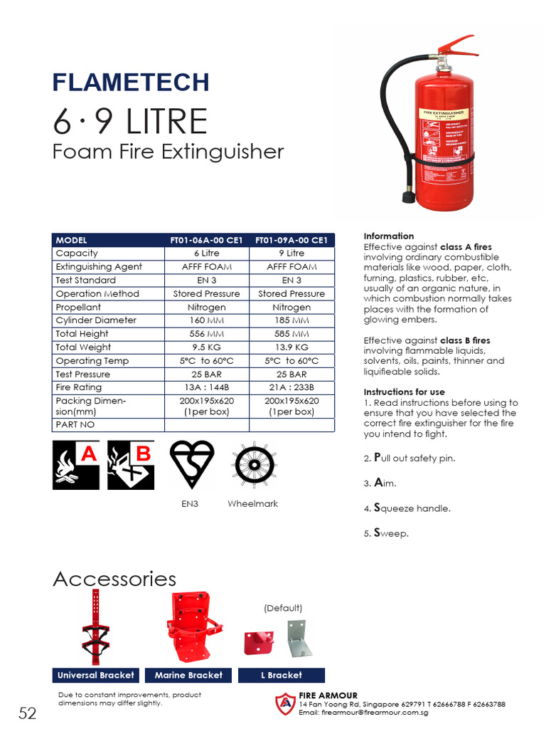 Flametech 6L 9L Foam Fire Extinguisher | PDF