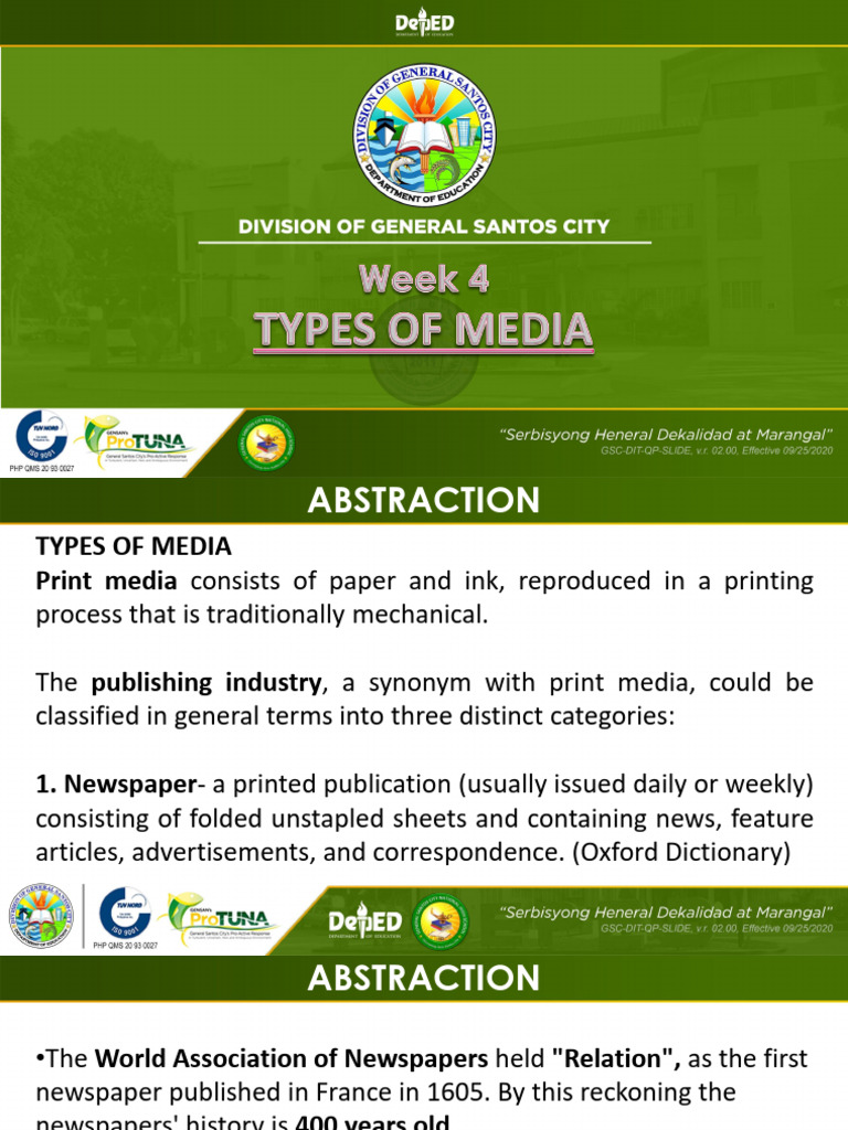 MIL Week 4 LESSON 4 | PDF | Mass Media | Newspapers