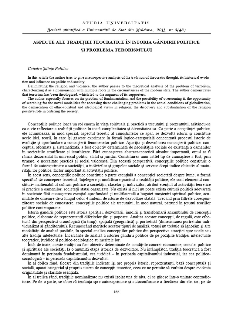 Teocratie Si Terorism | PDF