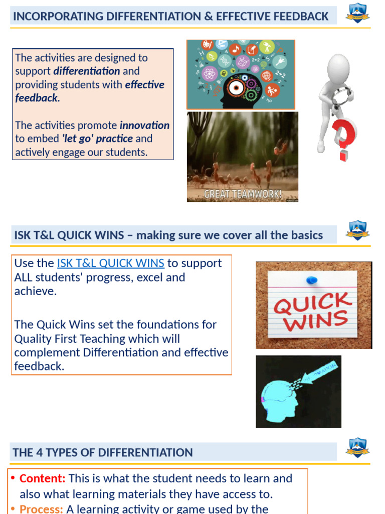 Incorporating Differentiation & Effective Feedback | PDF