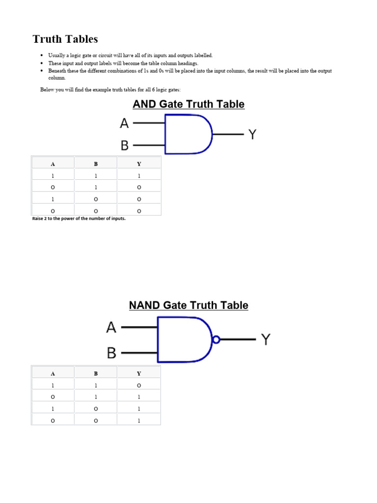 Truth Tables | PDF