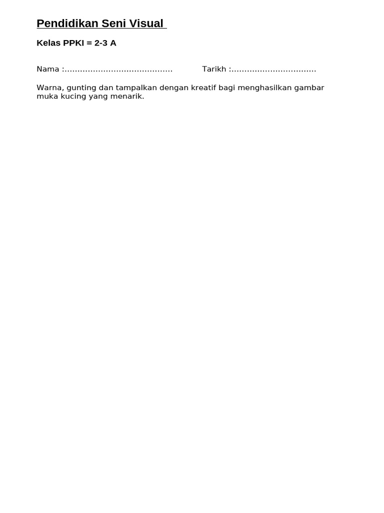 Gunting Tampal Muka Kucing | PDF