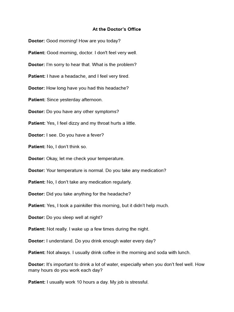 Doctor-Patient Dialogue | PDF