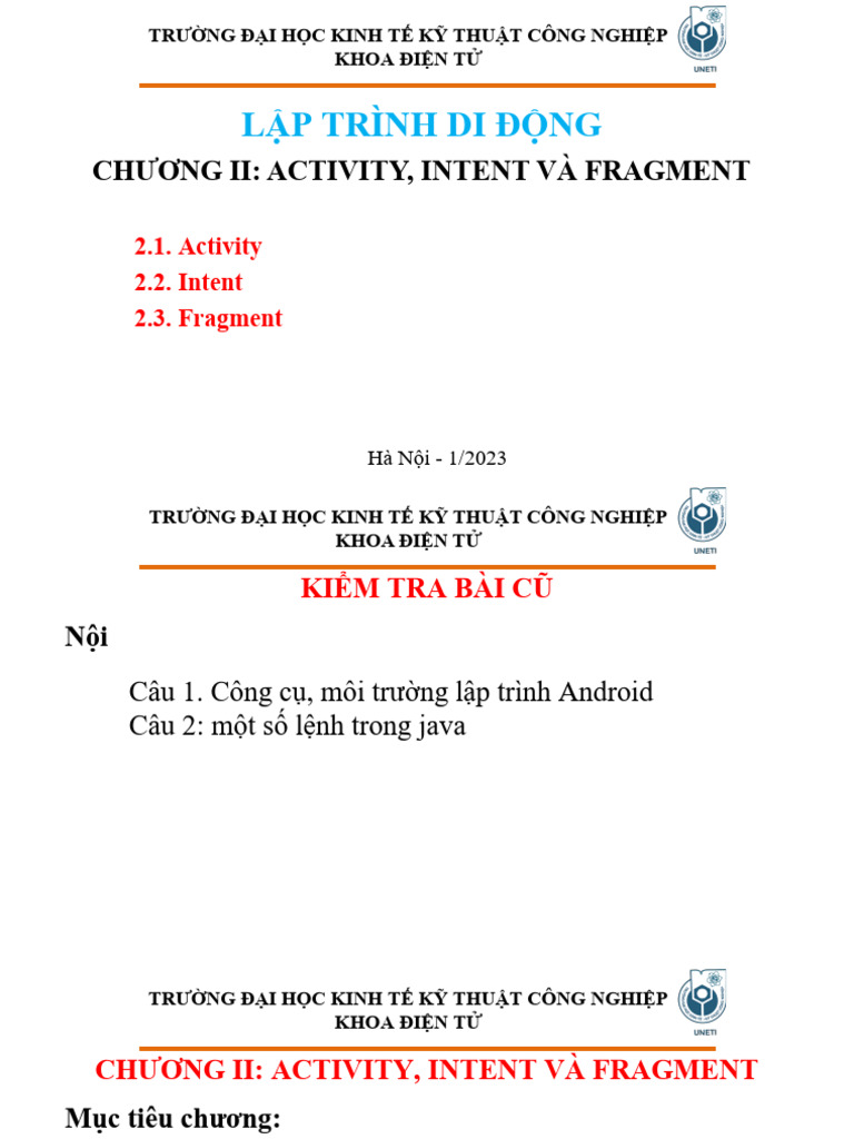 2.LTDD - C2 Activity Intent Vs Fragment | PDF